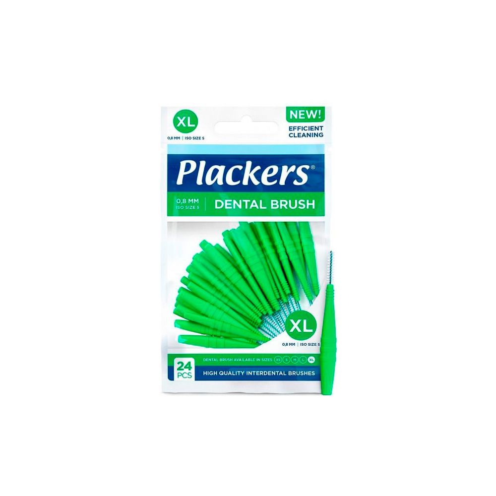 Plackers Dental Brush XL 0,8 mm - 24 stk. | Med24.no