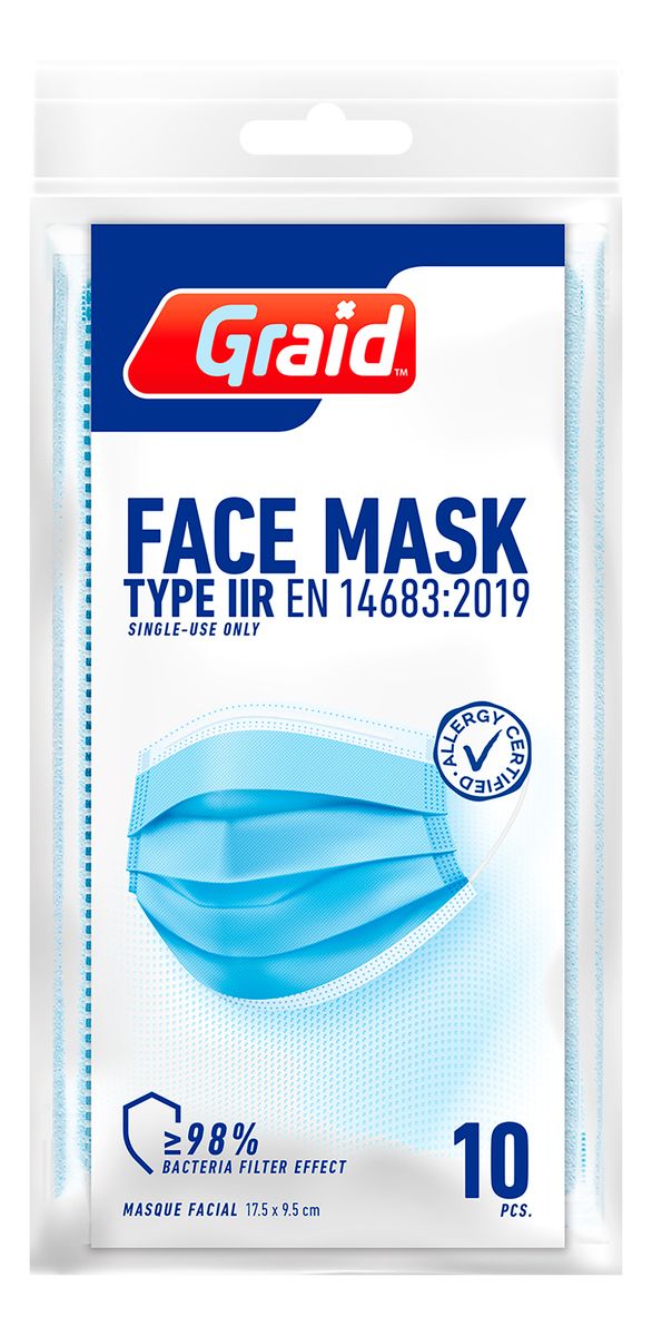 Kjøp Graid Munnbind Type IIR - 10 stk billig hos Med24.no