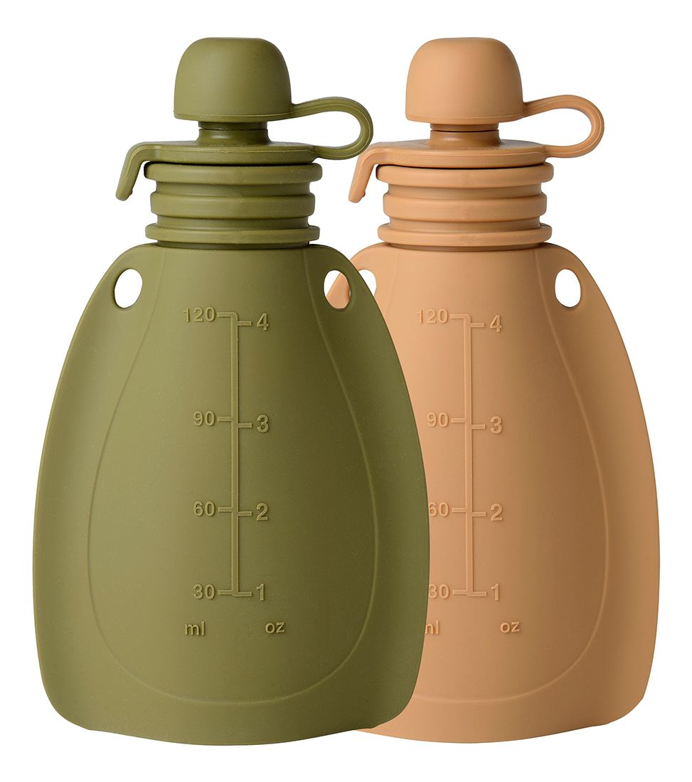 Kjøp Mininor Smoothieflaske Moss Green/Reindeer 2 stk - 120 ml.