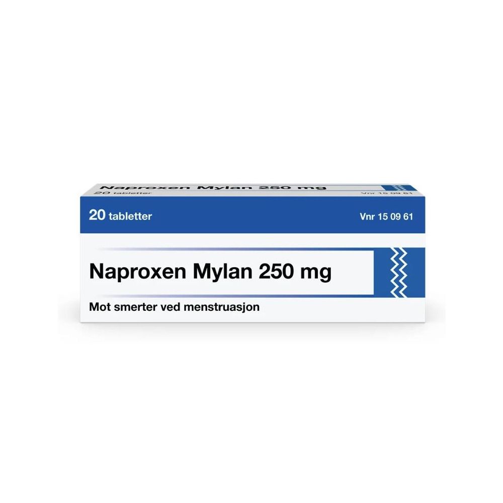 Kjøp Naproxen Mylan tab 250mg - 20 stk hos Med24.no
