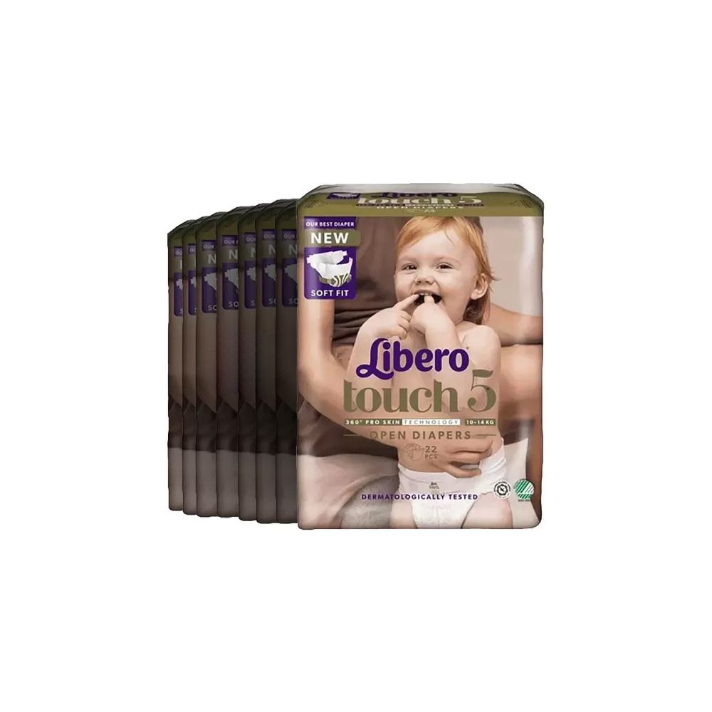 Libero Touch 5 åpen bleie - 8 x 22 stk. | Med24.no