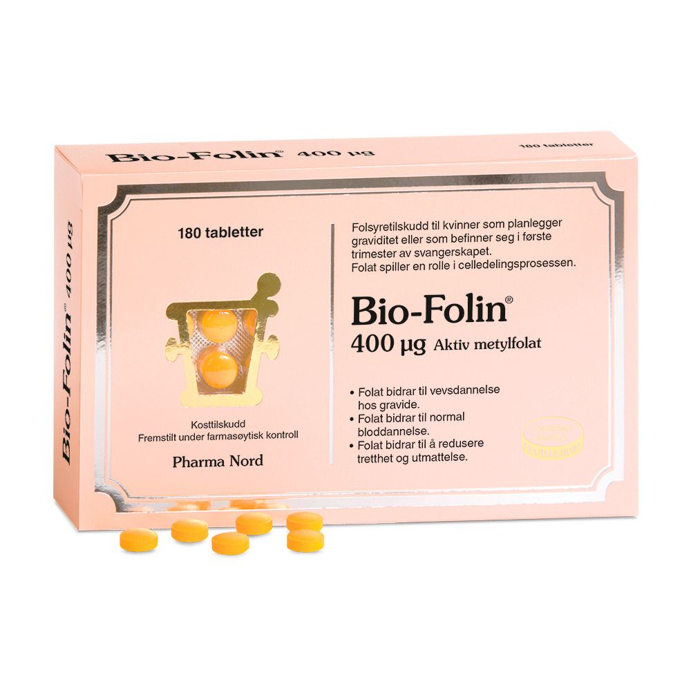 Kjøp Bio-Folin 400 µg - 180 tabl. - billig hos Med24.no