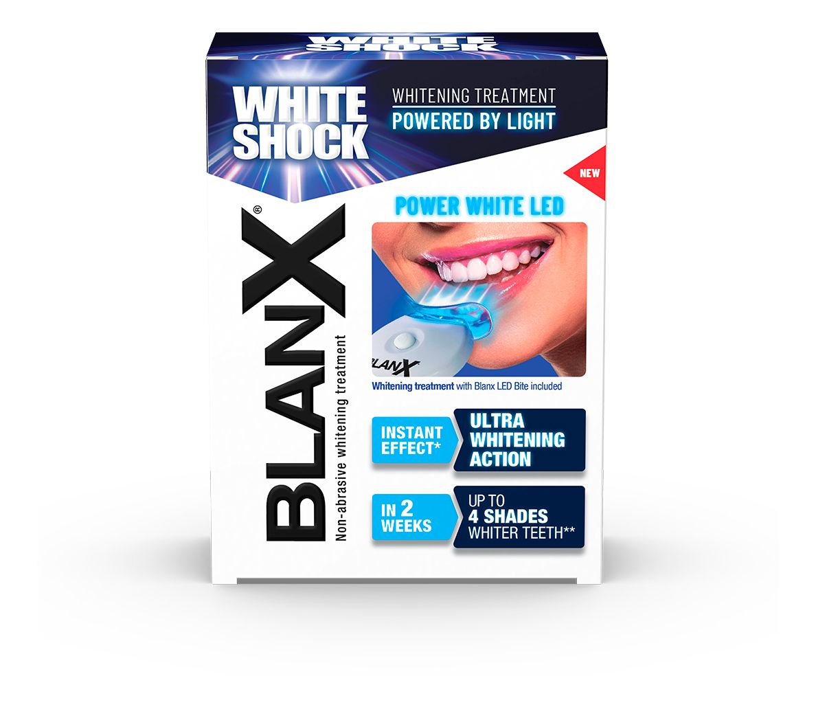 Blanx White Shock Power White Treatment tannkrem + LED Bite
