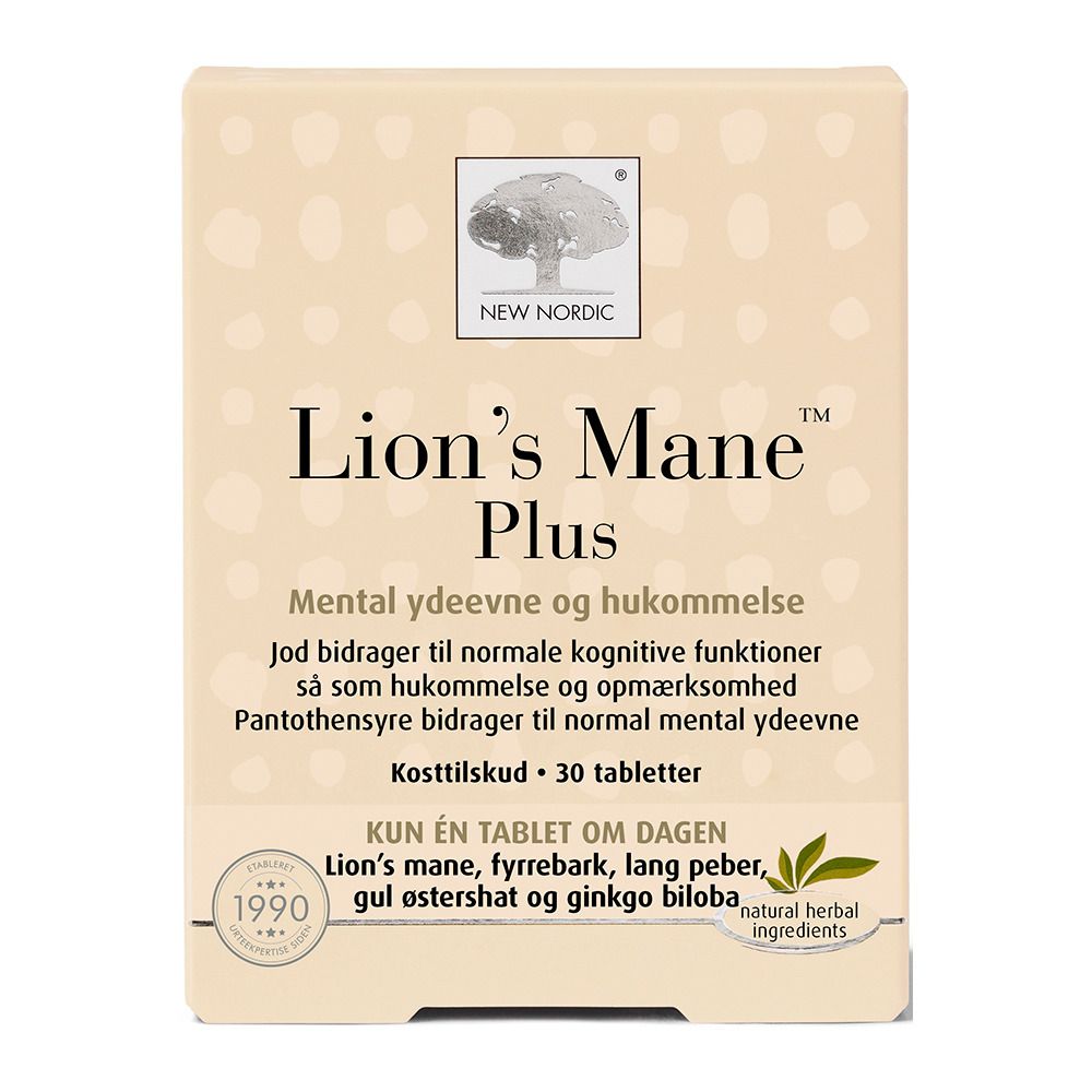 Kjøp New Nordic Lions Mane Plus - 30 tabletter hos Med24.no
