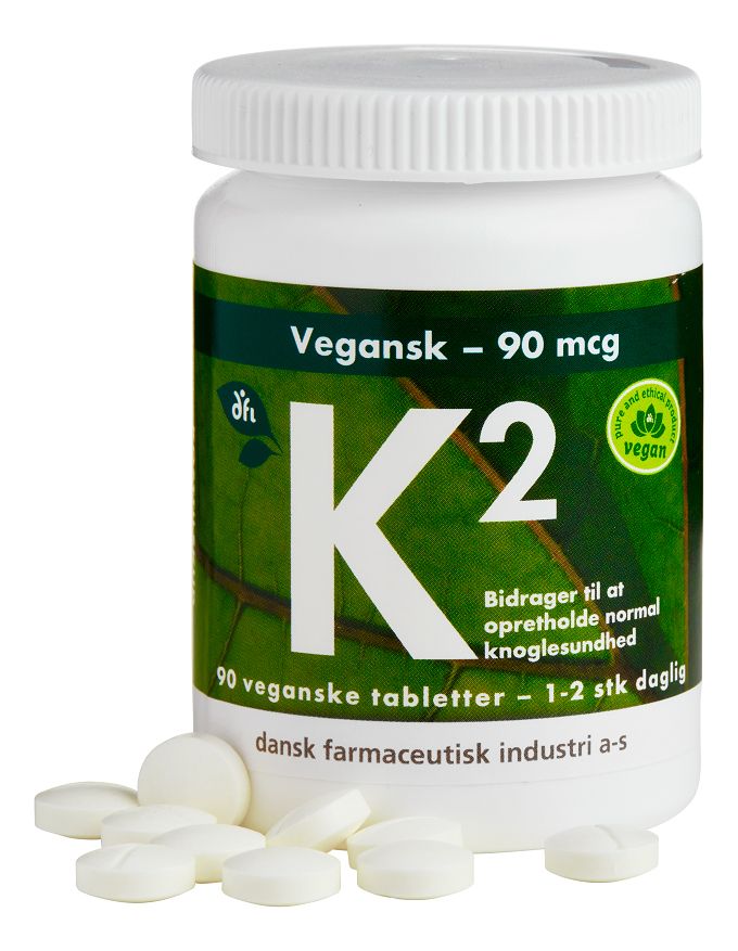 Kjøp vitamin K2, 90 mcg - 90 tabletter hos Med24.no