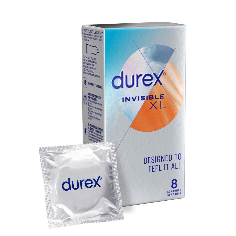 Kjøp Durex Invisible III XL - 8 stk. billig hos Med24.no