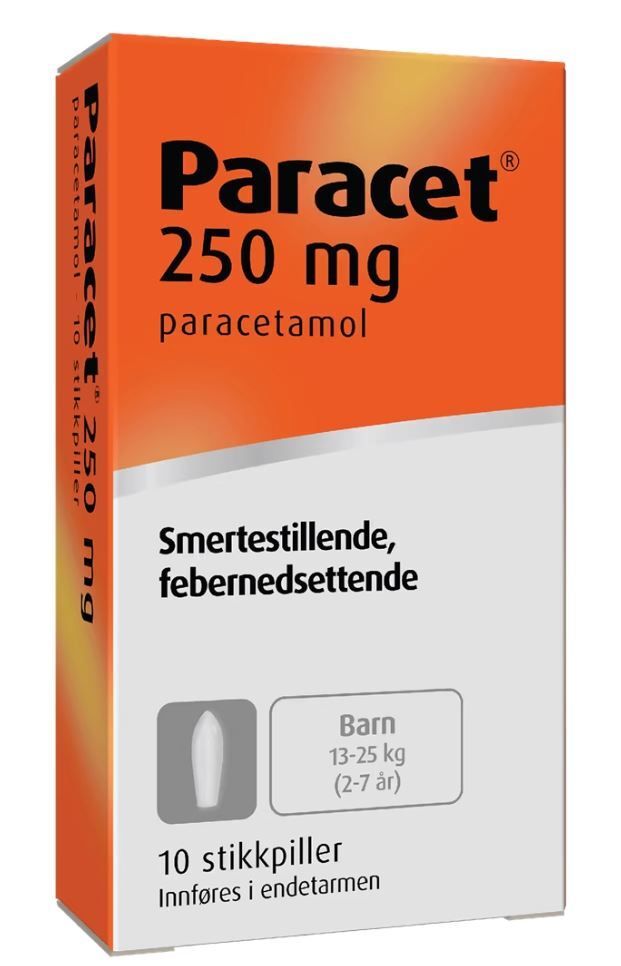 Kjøp Paracet 250 mg stikkpiller hos Med24.no