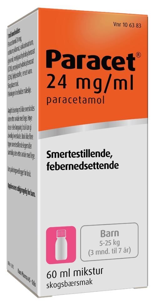 Kjøp Paracet 24 mg/ml mikstur - 60 ml hos Med24.no