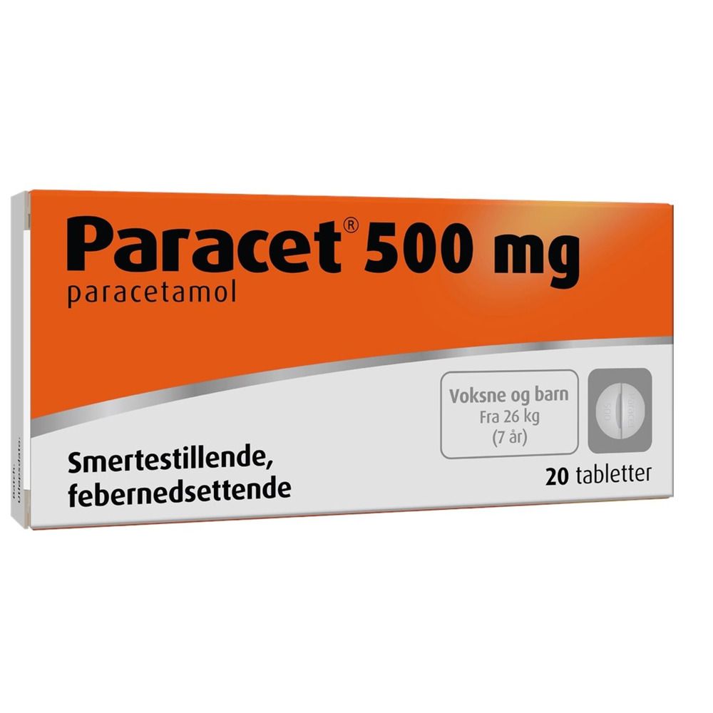 Kjøp Paracet 500 mg tabletter - 20 tabletter hos Med24.no
