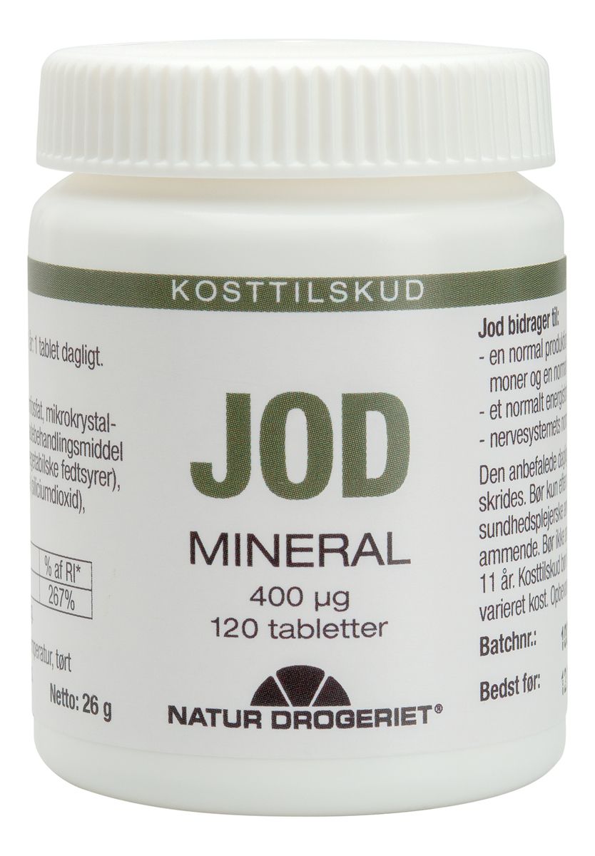 Kjøp Natur-Drogeriet Jod 400 µg - 120 tabletter på Med24.no