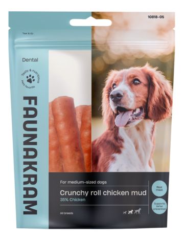 Kjøp Faunakram dental sprø rulle med kylling str. M - 250 g. | Med24.no