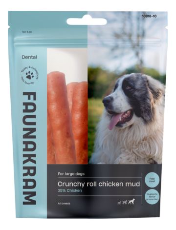 Kjøp Faunakram dental sprø rulle med kylling str. L - 300 g. | Med24.no