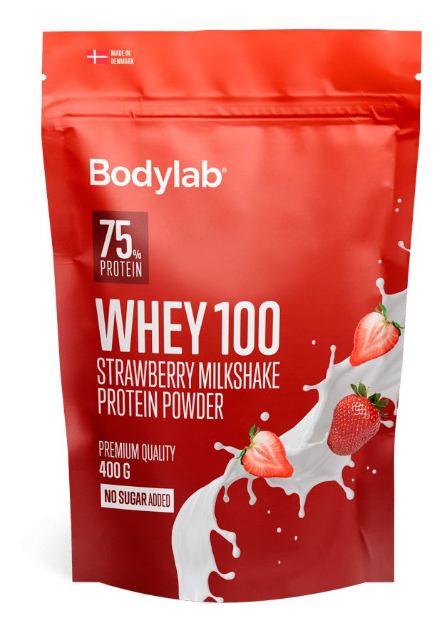 Kjøp Bodylab Whey 100 Strawberry Milkshake - 400 g hos Med24.no