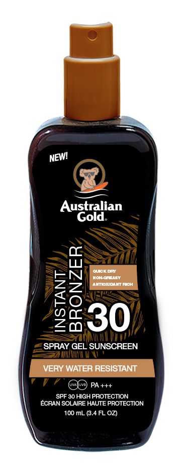 Australian Gold Instant Bronzer Solkrem Spray Gel SPF30