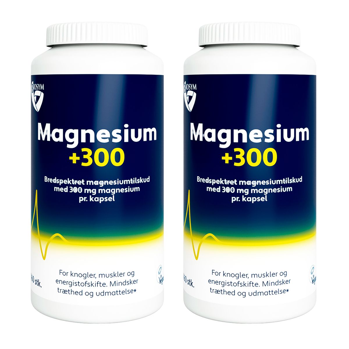 Magnesium +300 - 2 x 160 kapsler i økonomipakke fra Biosym | Med24.no