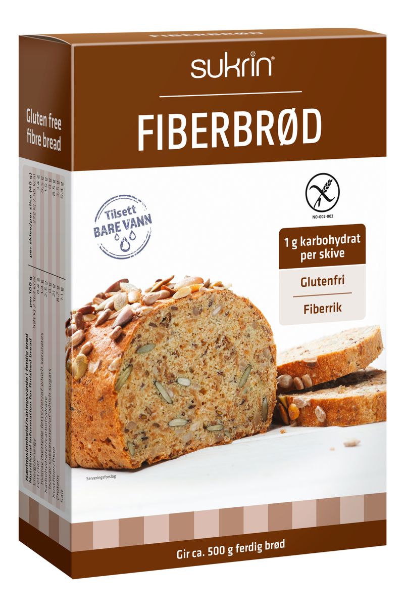 Kjøp Sukrin Fiberbrødblanding - 250 g. billig hos Med24.no