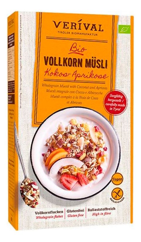 Kjøp Verival Müsli Kokos/Aprikos Ø - 325 g. billig hos Med24.no