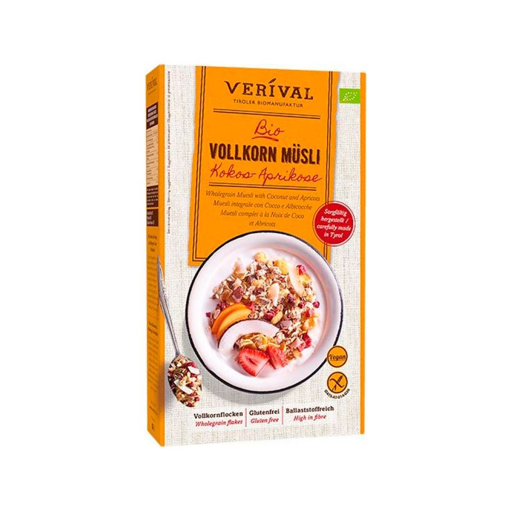 Kjøp Verival Müsli Kokos/Aprikos Ø - 325 g. billig hos Med24.no