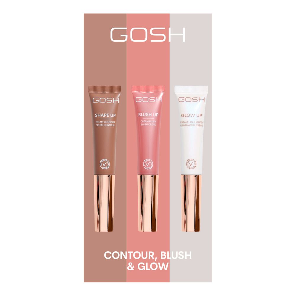 Kjøp GOSH Contour, Blush & Glow - 3 x 14 ml. hos Med24.no