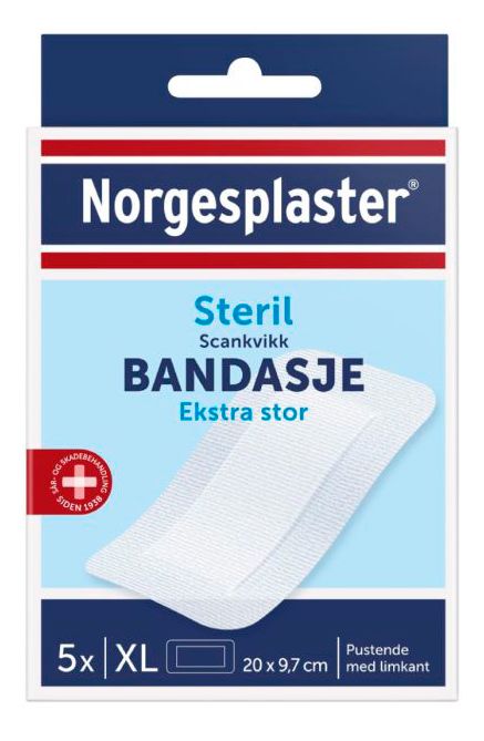 Kjøp Norgesplaster Scankvikk Steril Bandasje 20x9,7 cm – 5 stk hos Med24.no