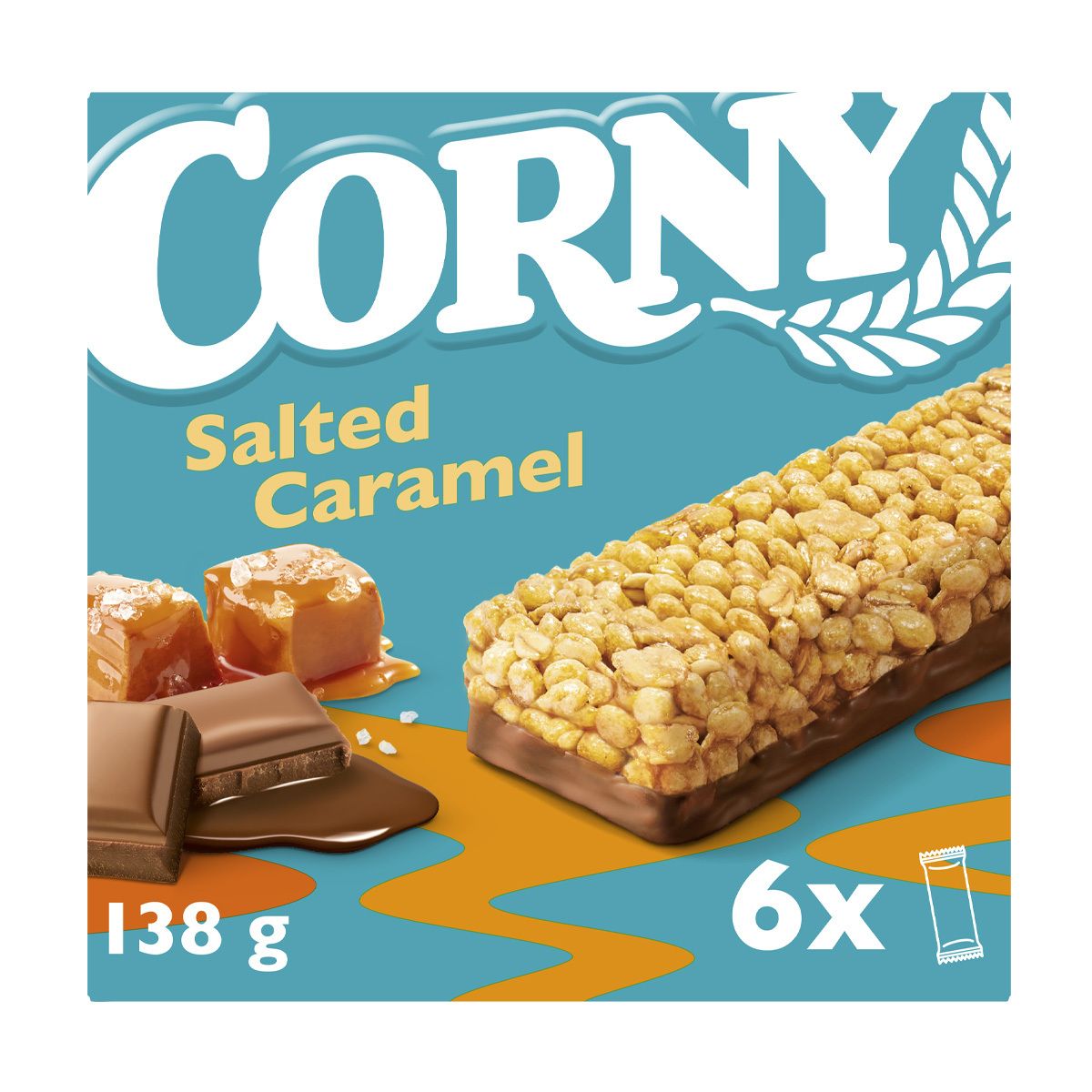 Kjøp Corny Salted Caramel - 6 x 23 g billig hos Med24.no