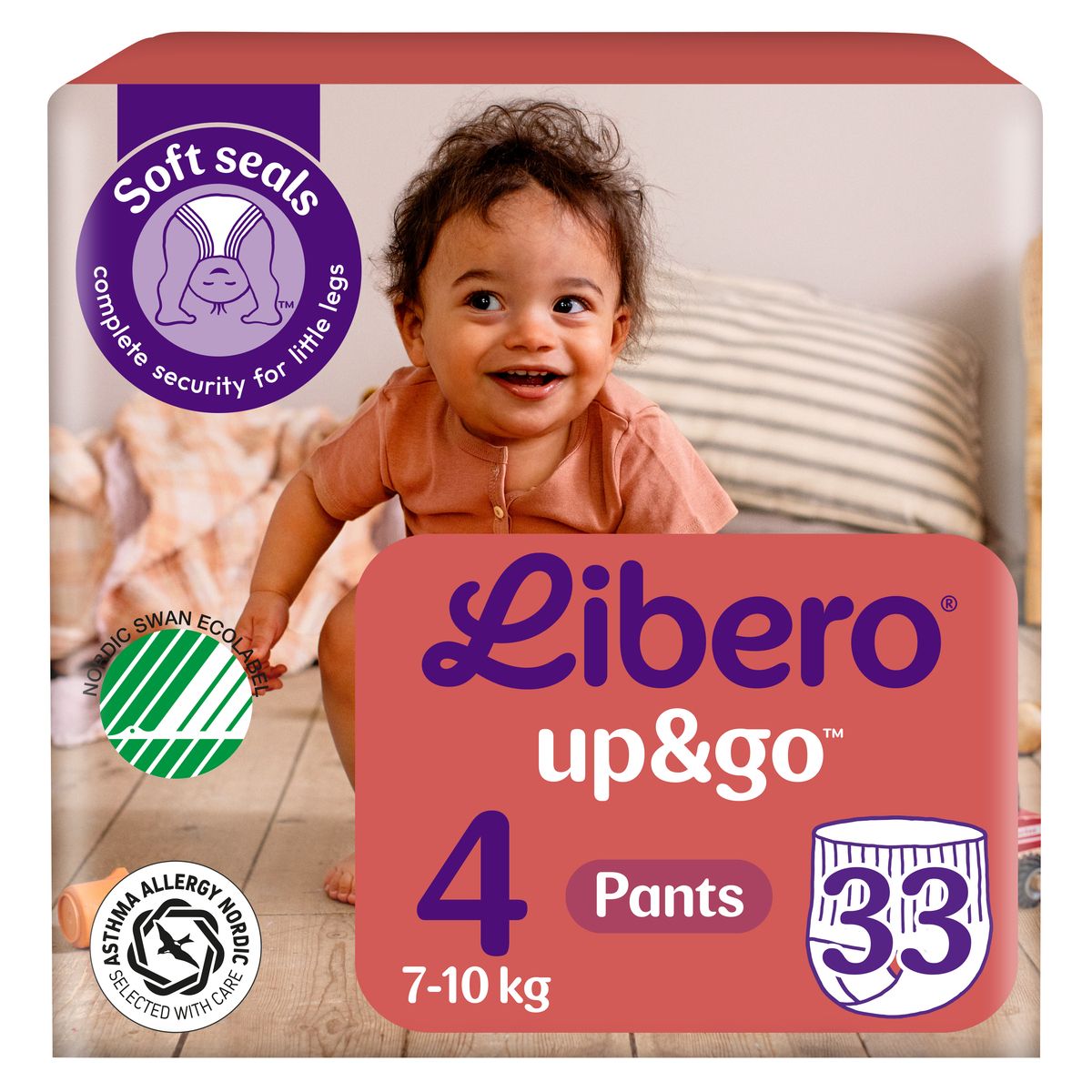 Kjøp Libero Up&Go 4 Buksebleie 7-10 kg - 33 stk. billig hos Med24.no
