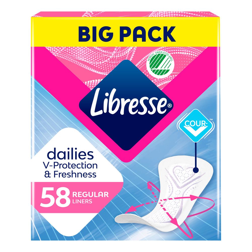 Kjøp Libresse Regular Big Pack - 58 stk. hos Med24.no