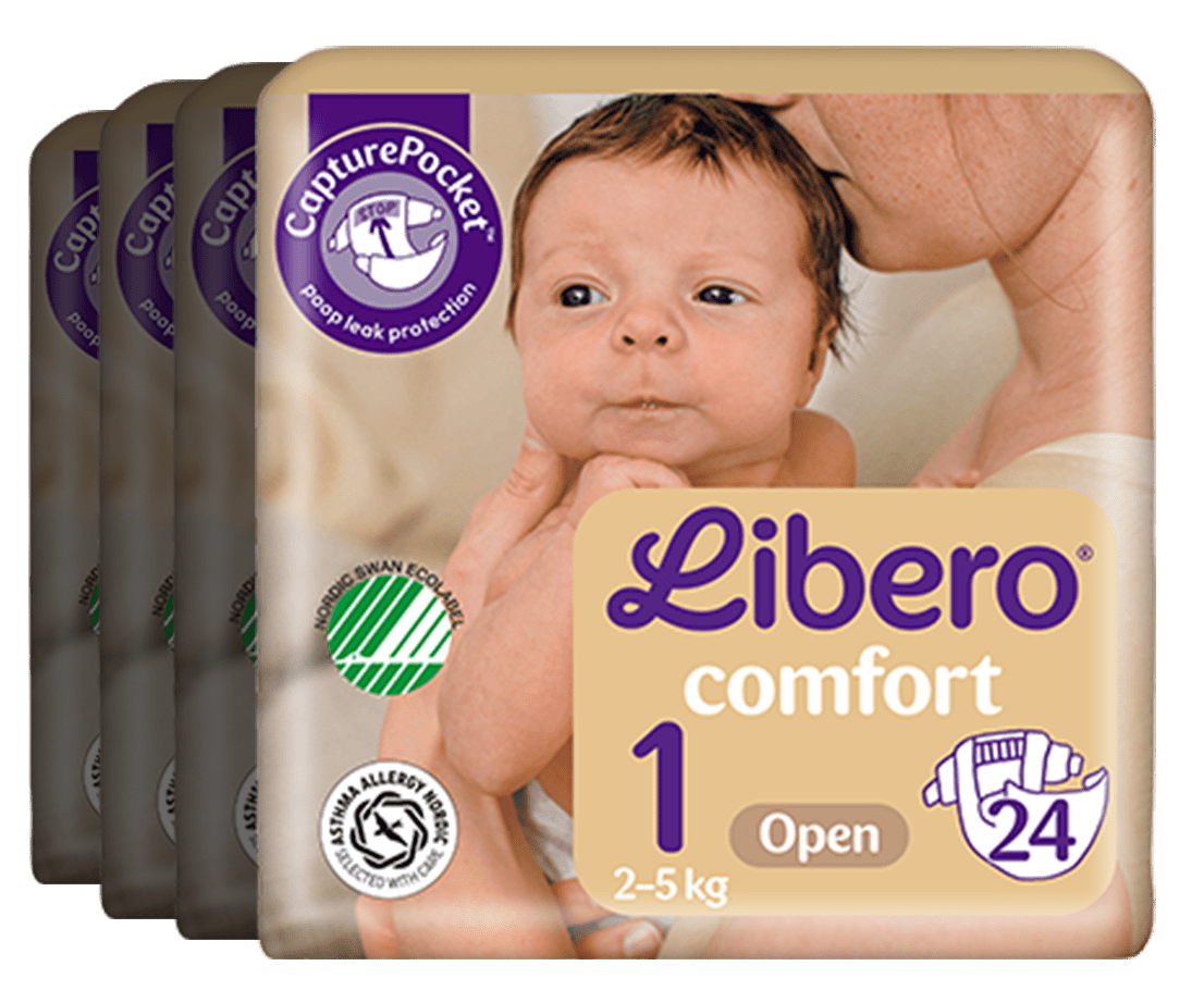 Libero Comfort 1 Åpen bleie - 4 x 24 stk billig hos Med24.no